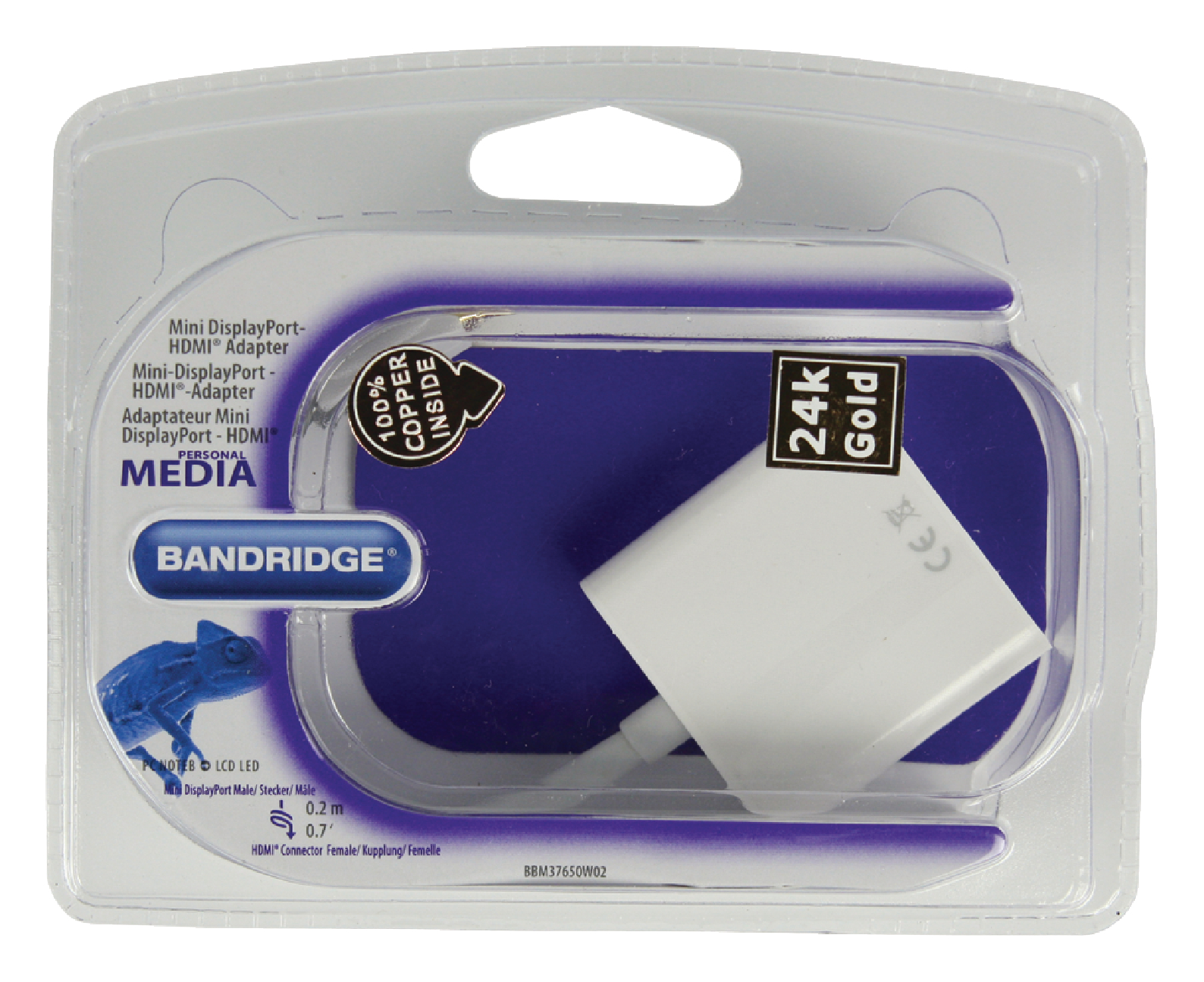 . Bandridge Mini DisplayPort Cable - HDMI Female 0.20 m