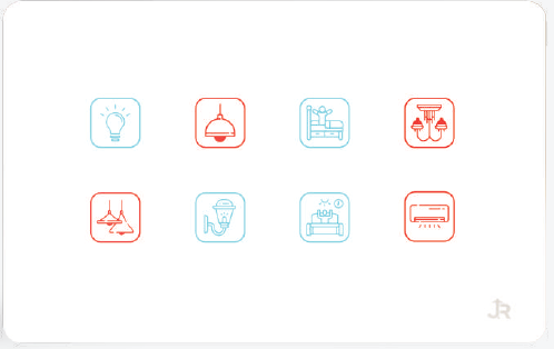 JR Autotech Xeon Series, 4 Module Touch Panel Switch (Wi-Fi)