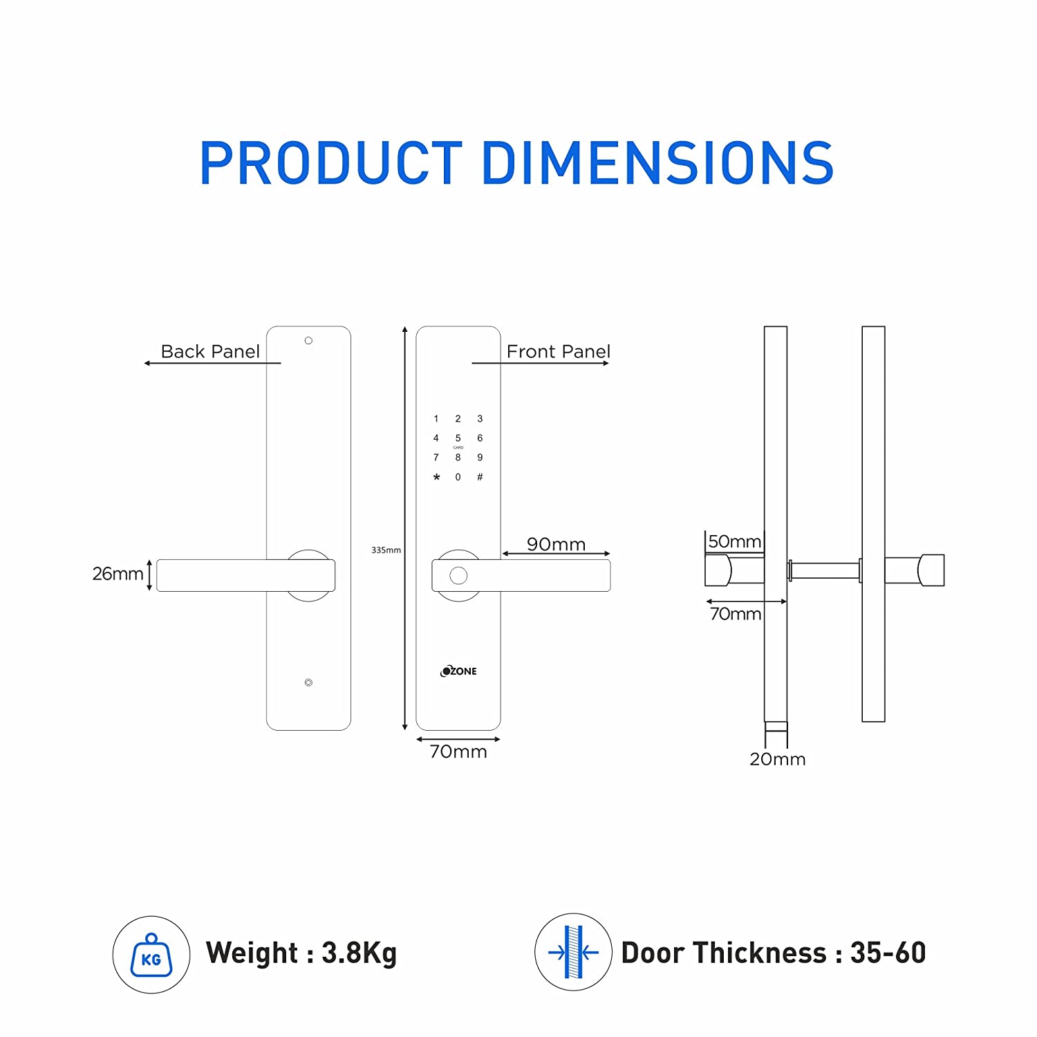 . Ozone OZ-FDL-01-Life-AB Smart Door Locks