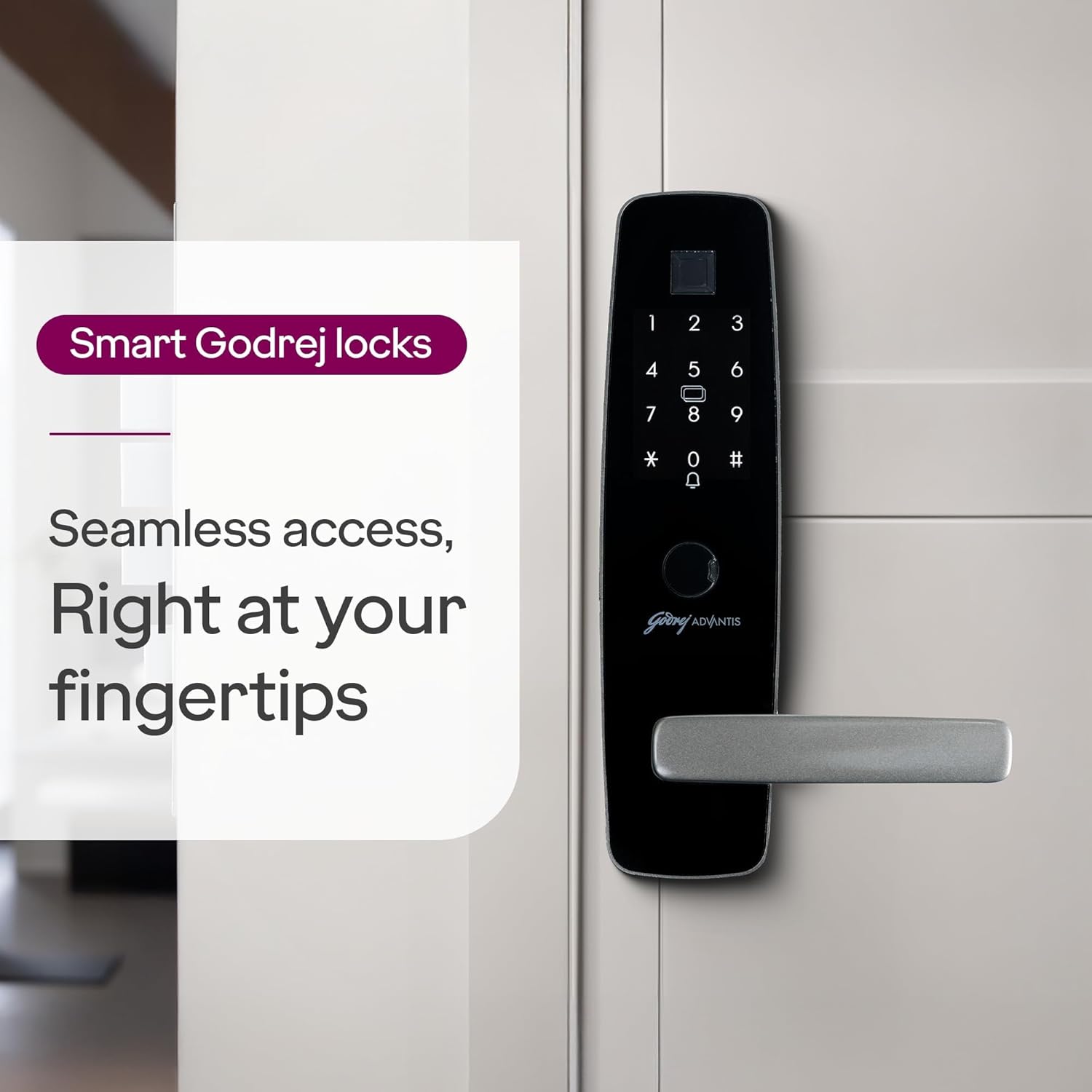 Godrej Advantis IoT 9 Smart Lock | Made in India Digital Lock for Main ...