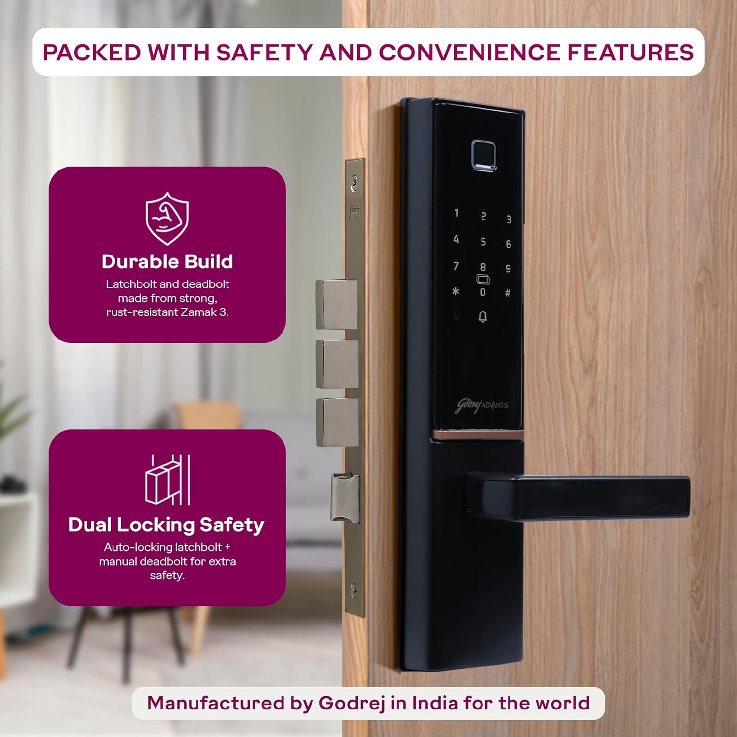 Godrej Smart Lock | 7 in 1 Main Door Digital Lock |WiFi, NFC ...