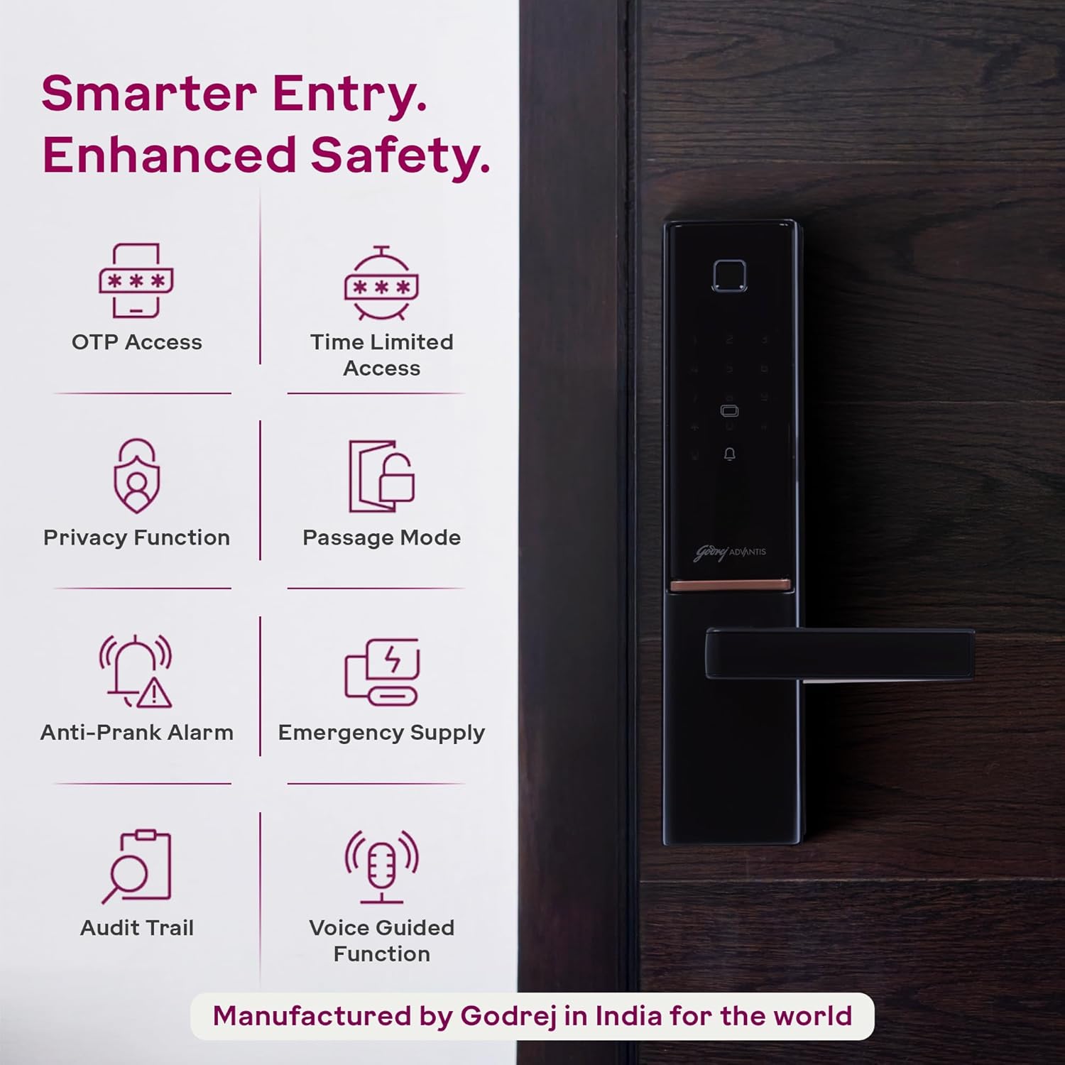 Godrej Locks Godrej Digital Lock I Advantis GSL D1 Lock for Main Door I ...