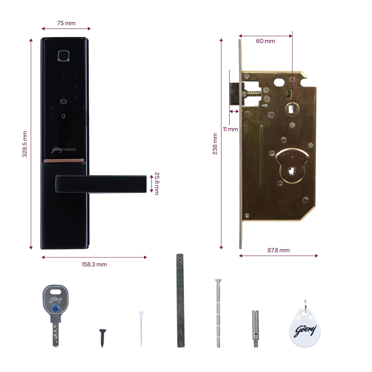 Godrej Locks Godrej Digital Lock I Advantis GSL D1 Lock for Main Door I ...